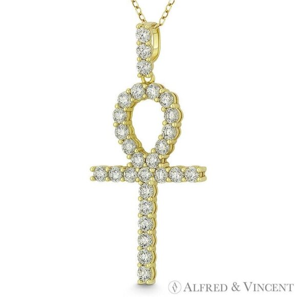 Alfred & Vincent | Jewelry | Egyptian Ankh Cross Keyoflife Cz Crystal ...